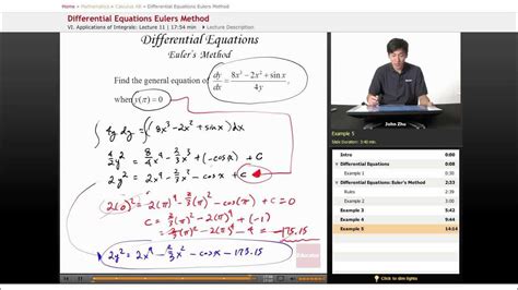 Ap Calculus Ab Differential Equations Eulers Method Youtube