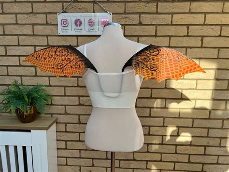 Orange Demon Or Devil Costume Wings Cosplay Wings Pixie Dark Fae