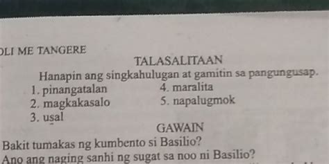 ME TANGERE TALASALITAAN Hanapin Ang StudyX