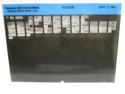 Yamaha Mx250 Service Manual Microfiche Mx250b September 1982 Ebay