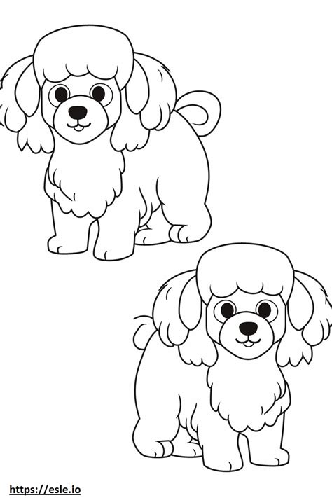 Cavapoo Kawaii Coloring Page