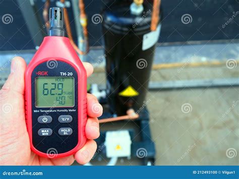 Hygrometer For Measuring Air Humidity Close Up And Details A Device