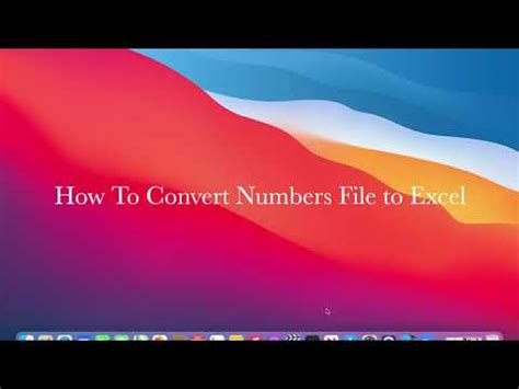 How To Convert Numbers File To Excel Youtube