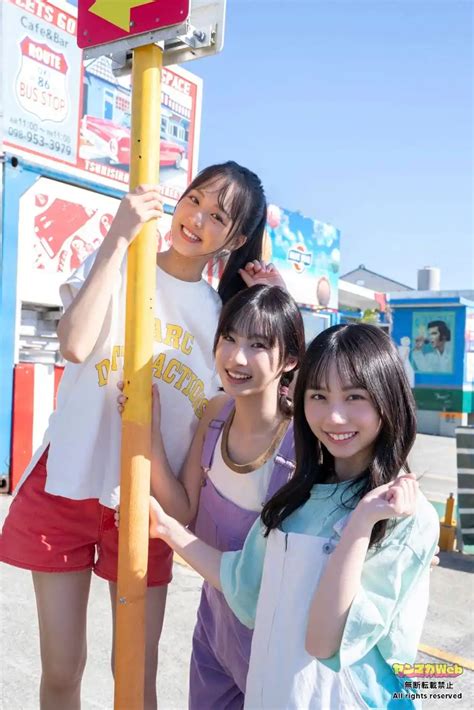 Stu48：“ヤンマガ選抜”立仙百佳、沖侑果、福田朱里 沖縄旅行で海に！ 「ヤンマガweb」でアザーカット公開。 Mantanweb