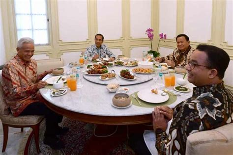 Presiden Jokowi Makan Siang Bareng Tiga Capres Peserta Pemilu 2024