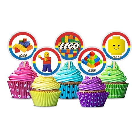 20pcs Lego Cupcake Topper Shopee Malaysia