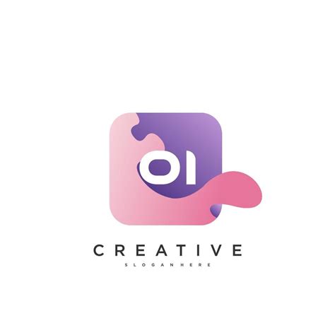OI Initial Letter Colorful Logo Icon Design Template Elements Vector