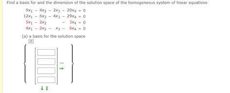 Solved Find A Basis For And The Dimension Of The Solution Chegg