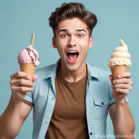 Man Eating Ice Cream At Convenience Store Prompts Stable Diffusion Online