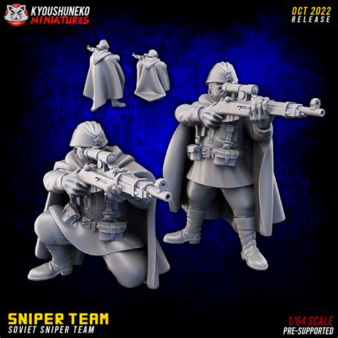Stl File Soviet Sniper Team 🔫・3d Printable Model To Download・cults