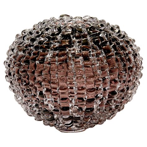 Echinus In Heliotrope A Unique Pink Glass Centrepiece By Katherine