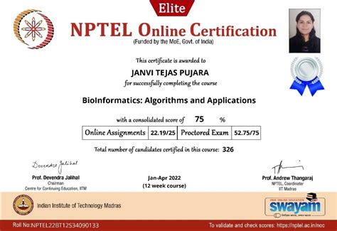 Janvi Pujara On Linkedin Successfully Completed Nptel Online Course