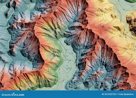 three dimensional topographic height map generate ai stock
