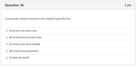 Solved Question 35 2 Pts Consider The Following Recursive