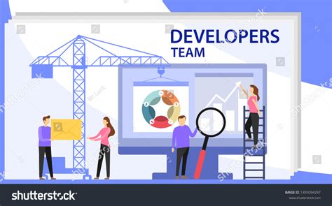 Engineer Team Project Development Template Developer Stock Vector