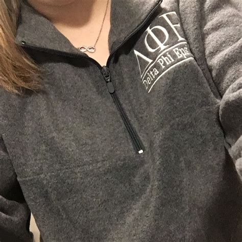 Delta Phi Epsilon D Phi E Sorority Embroidered Fleece Quarter Zip