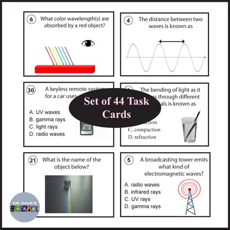 electromagnetic spectrum task cards em waves made by teachers