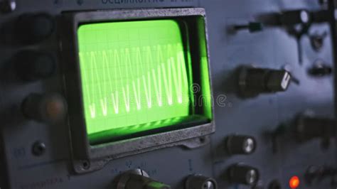 Glowing Waveform On Vintage Oscilloscope CRT Stock Footage Video Of Analysis Measurement