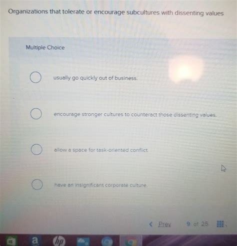 Solved Organizations That Tolerate Or Encourage Subcultures Chegg