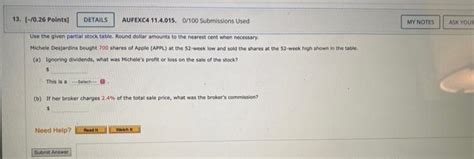 Solved 13 0 26 Points DETAILS AUFEXC4 11 4 015 0 100 Chegg