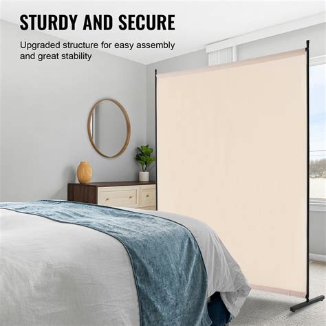 Vevor Room Divider Single Panel Room Divider 6ft Privacy Screen Indoor Partition Divider For