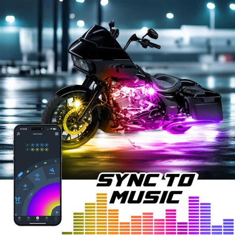 Xkmax Motorcycle Underglow Light Kit Rgbw Chasing And App