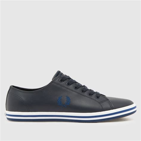 Mens Navy Fred Perry Kingston Leather Trainers Schuh
