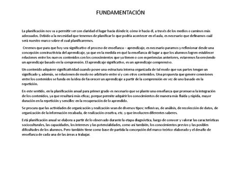 Planificacion anual 1 2022 FUNDAMENTACIÓN La planificación nos va