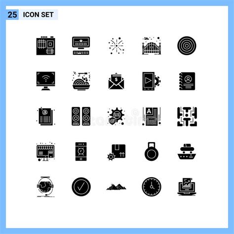 25 creative icons modern signs and symbols of sport dart easter board entrance stock vector