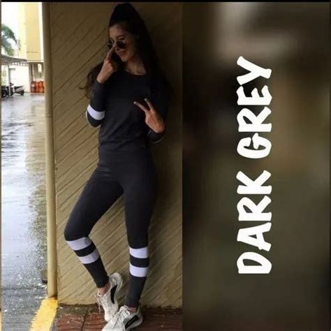 Cotton Full Sleeves Ladies Dark Grey Tracksuit Size S Xxl At Rs 300