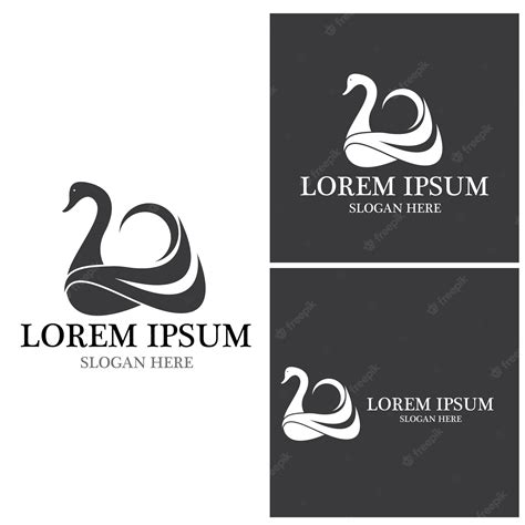 Ilustración De Plantilla De Vector De Logotipo De Cisne Vector Premium