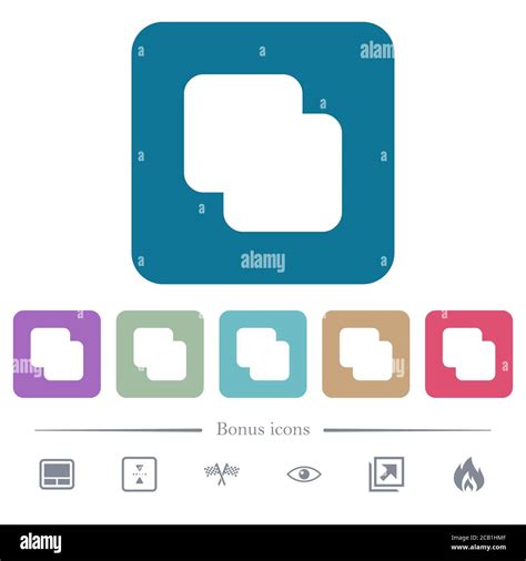 Add Shapes White Flat Icons On Color Rounded Square Backgrounds 6 Bonus Icons Included Stock