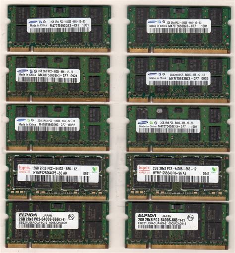 メーカーバラ Ddr2 ノート用メモリ Pc2 6400s 2gb×10枚セット 両面チップ2gb｜売買されたオークション情報、yahoo