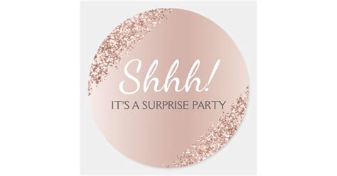 Shhh Surprise Birthday Party Birthday Classic Round Sticker Zazzle