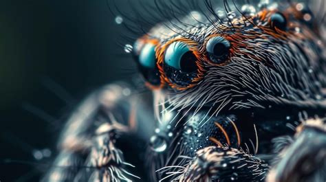 Un Primer Plano De La Cara De Una Araña Con Ocho Ojos Y Colmillos Día