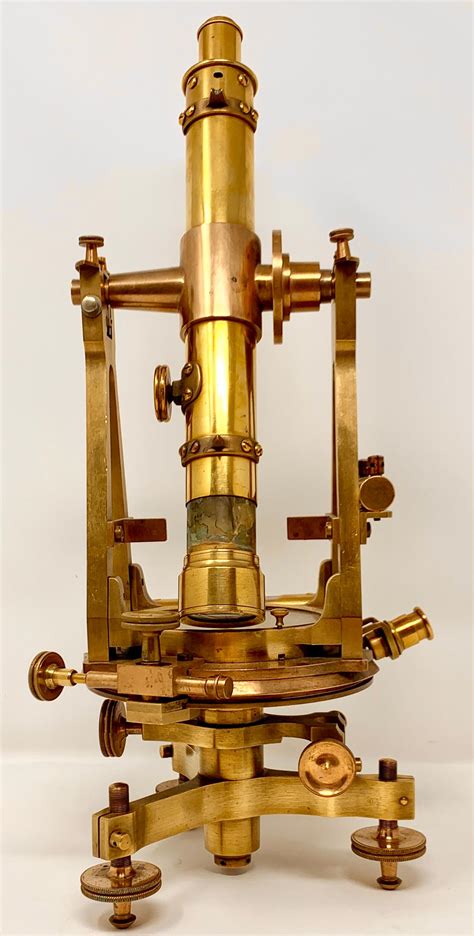 Antique English Troughton And Simms Brass Surveyors Transit Theodolite