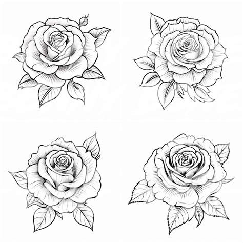 Tattoo Flower Stencil Etsy