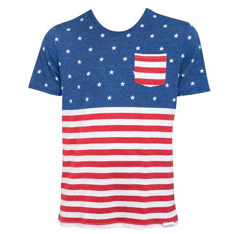 American Flag Pocket Mens T Shirt