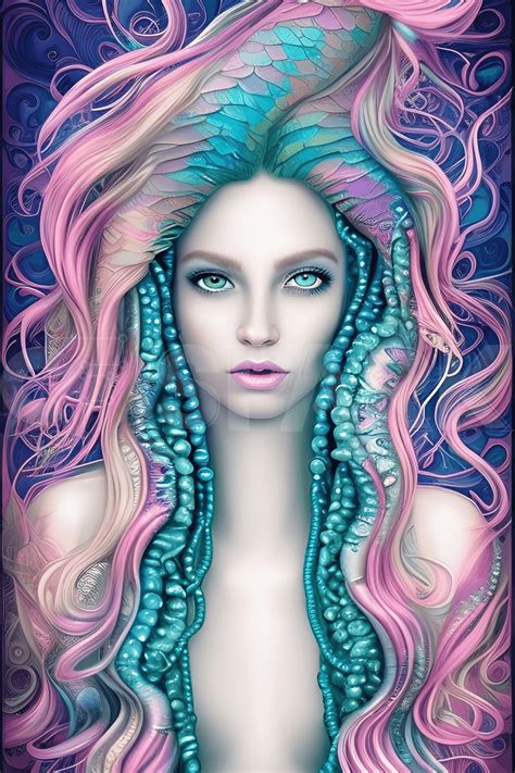 Phantasmal Iridescent Mermaid Creative Fabrica