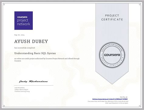 Completed Coursera Project On Sql Syntax Ayush Dubey Posted On The Topic Linkedin