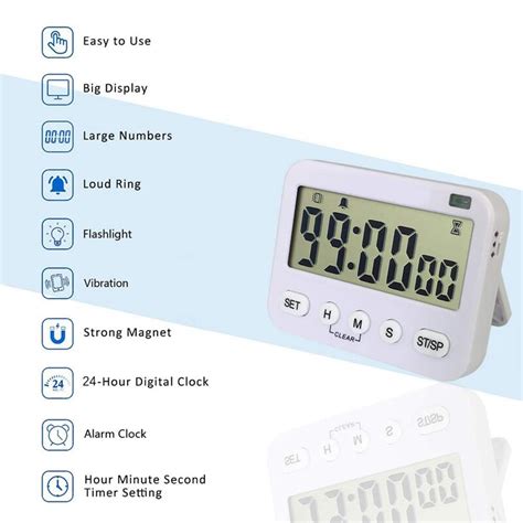 Digital Kitchen Timer Magnetic Cycle Count Down T Grandado