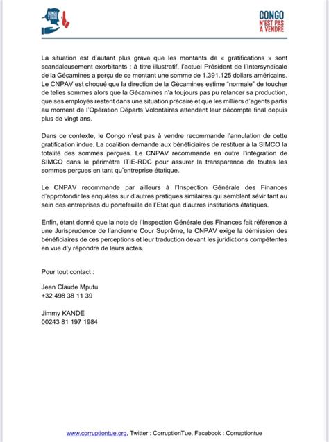 Rdc Une Géante Société Du Portefeuille De LÉtat Congolais Secouée
