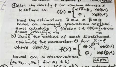 1 ﻿let the density f ﻿for random variable x ﻿be