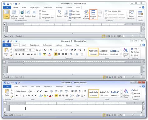 How To View Multiple Documents In Microsoft Office 2010 Pureinfotech