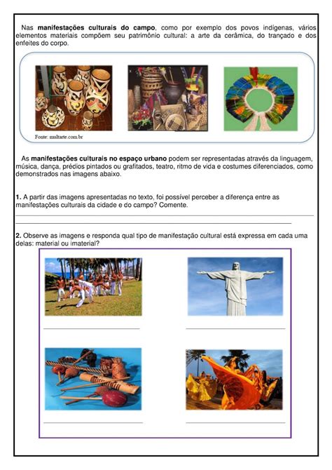 Patrimonio Material E Imaterial Atividades Epnedu