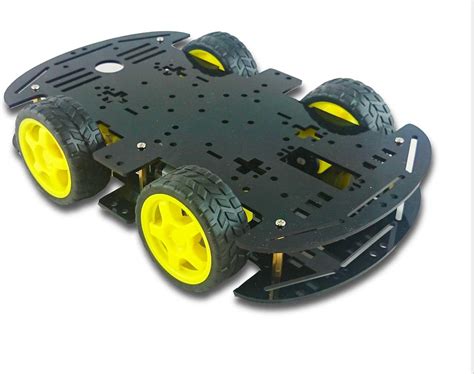Leantec Robotics Electronics Chasis Robot Ruedas Negro Chasis Wd Ideal Arduino Y Raspberry