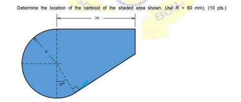 Determine The Location Of The Centroid Of The Shaded Area Shown Use R
