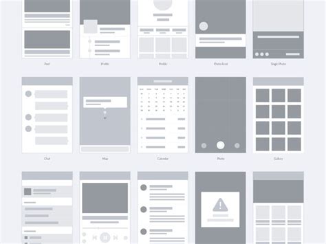 A Bunch Of Different Types Of Webpages On A White Background With Grey Accents