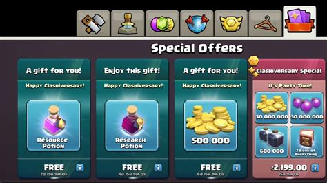 Clash Of Clans Clashiversary Free Rewards Youtube