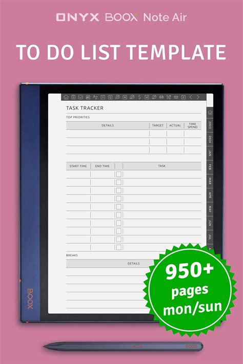Boox Note To Do List Template Planner Design Ideas To Do List Notebook Daily To Do List Template